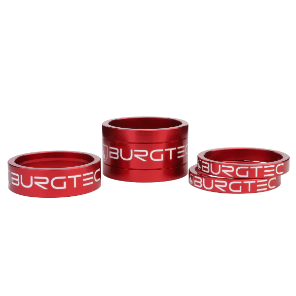Burgtec Stem Spacer Kit Race Red (5mm Spacer x2, 10mm, 20mm Spacer ...
