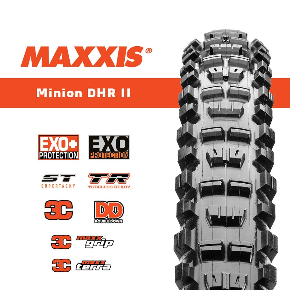 Maxxis 27.5 x 2.80 Minion DHR II 3C/EXO+/TR Maxx Terra Foldable – Alta HQ